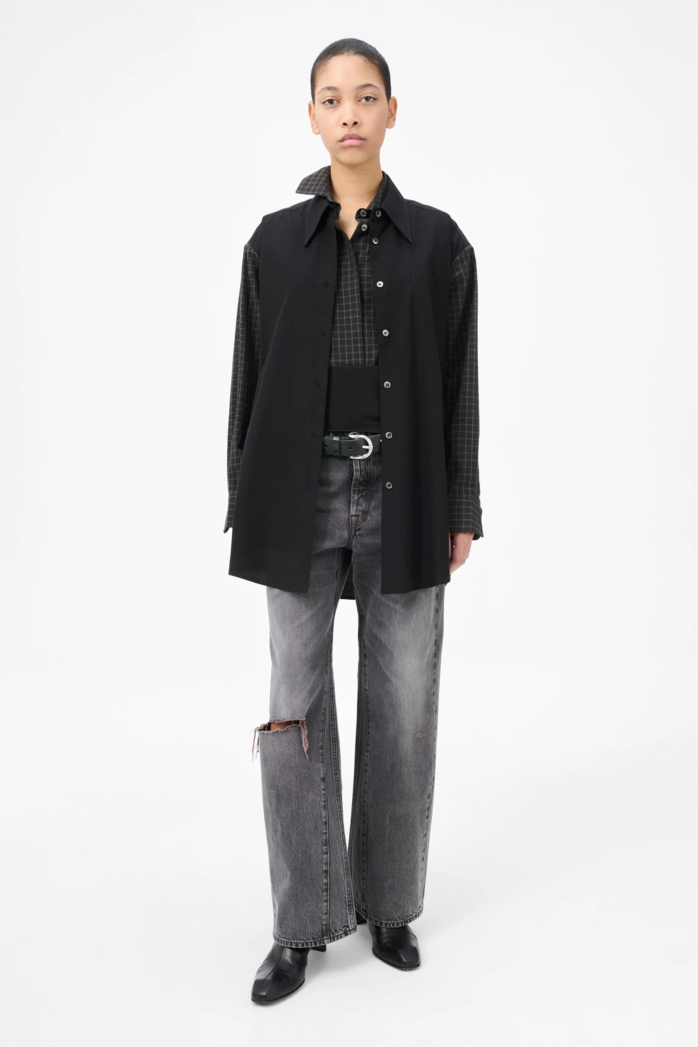Girdle Shirt Black Liquid Poplin - Our Legacy