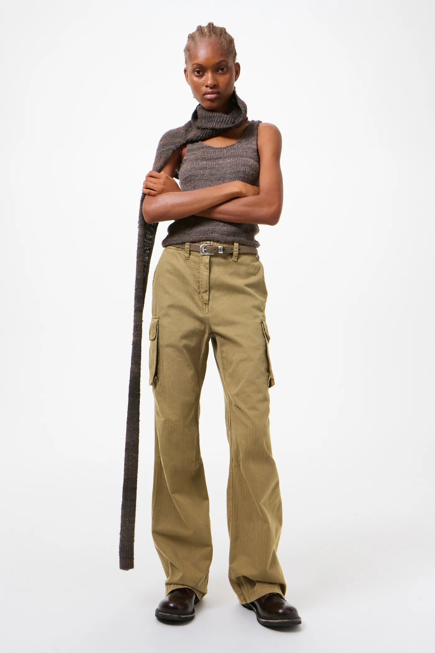 Peak Cargo Uniform Olive Herringbone - Our Legacy