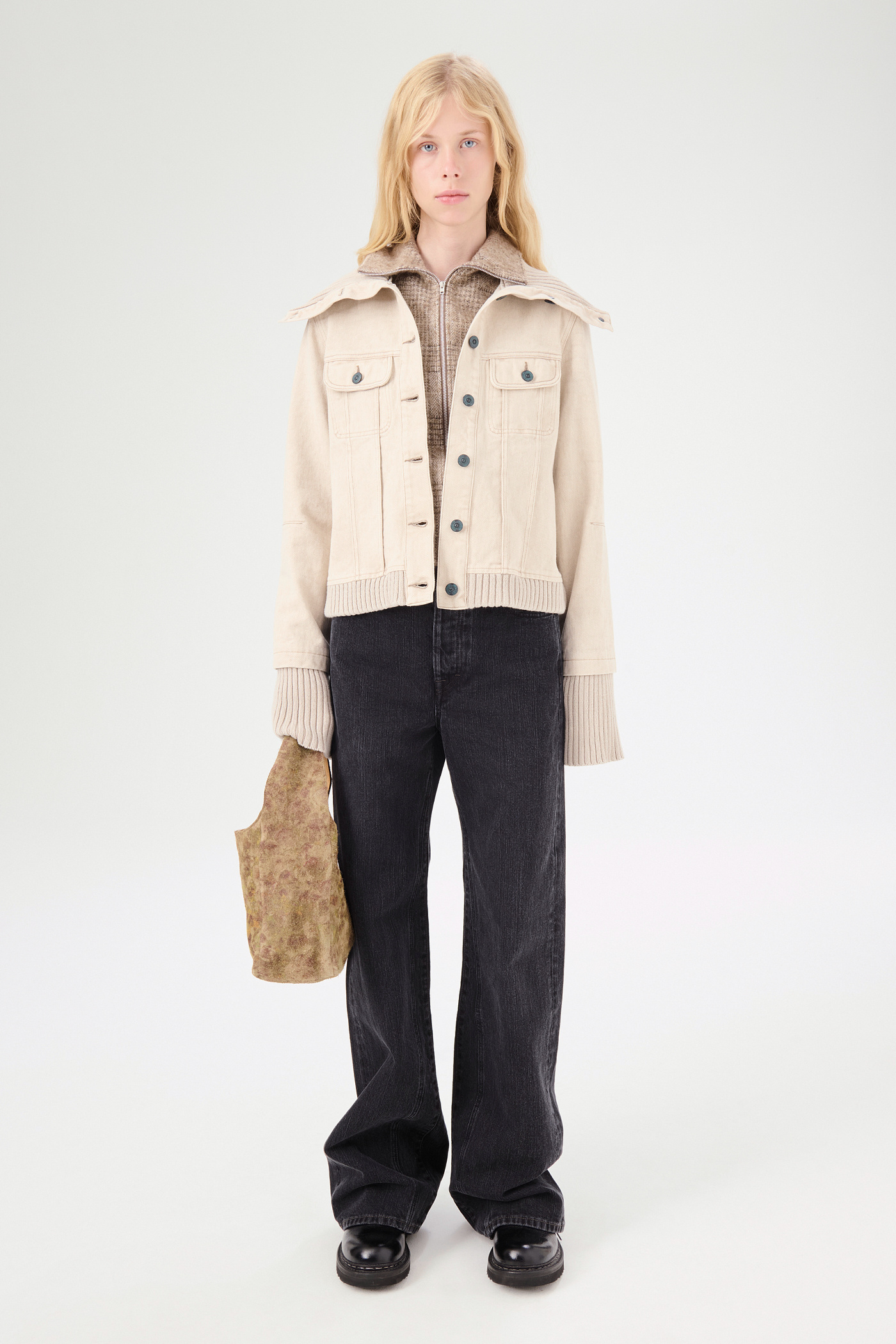 Knitted Lasso Jacket Ghost Attic Wash Denim - Our Legacy